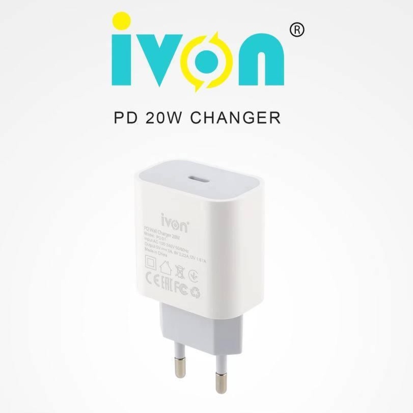 Ivon PD 20W High-power Fast Charger TYPE-C ADAPTER Charger COMPATIABLE ...