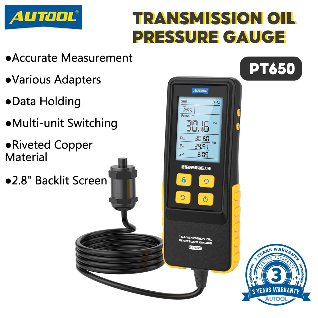 Autool PT650 ATF เครื่องวัดความดันน้ํามันเกียร์ 0-426 PSI หน้าจอดิจิทัล ...