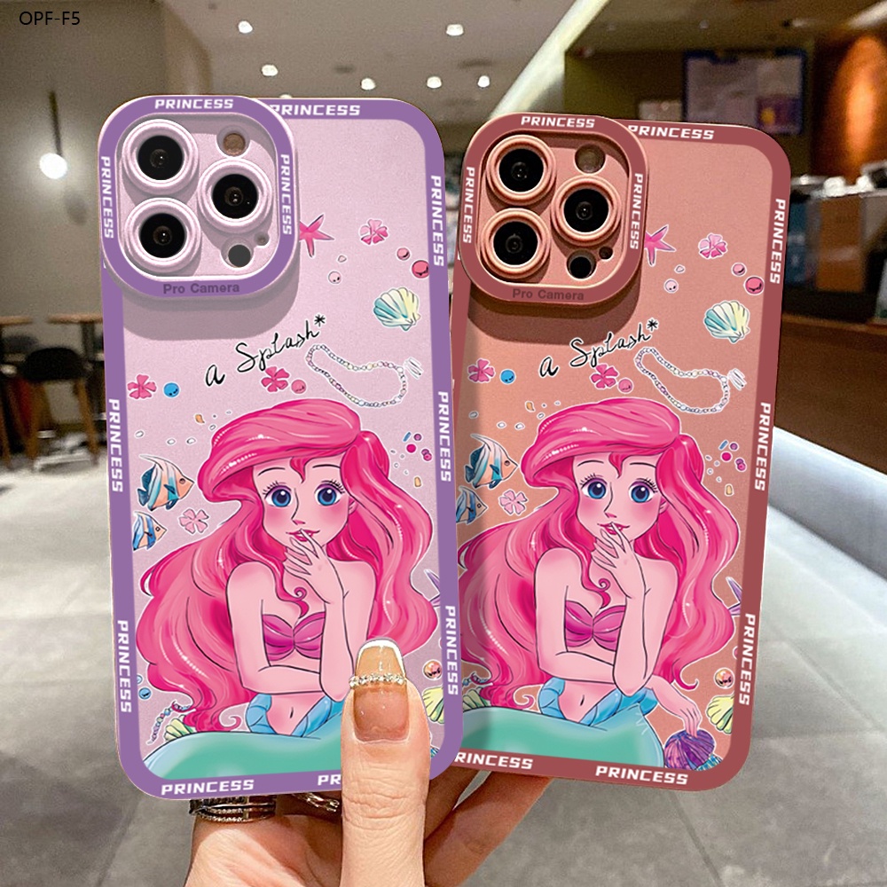 Oppo F5 F7 F9 F11 Youth Pro เคสออปโป้ สำหรับ Case Shockproof Silicone Little Mermaid Ariel ...
