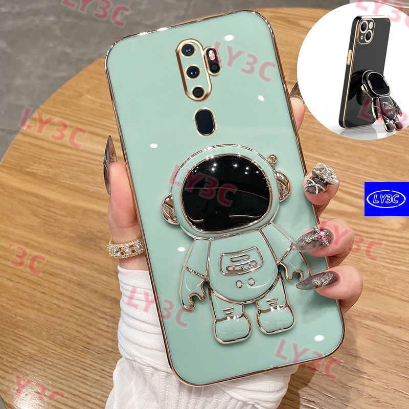 เคสซิลิโคน ลายนักบินอวกาศ พร้อมขาตั้ง สําหรับ Oppo A92 A52 A9 A5 2020