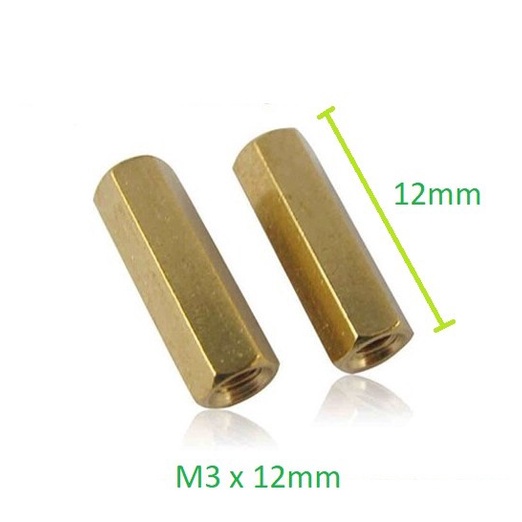 Hex โลหะทองเหลือง sperser standoff spacer M3x12 มม.M3 ยาว 12 มม.หญิง ...