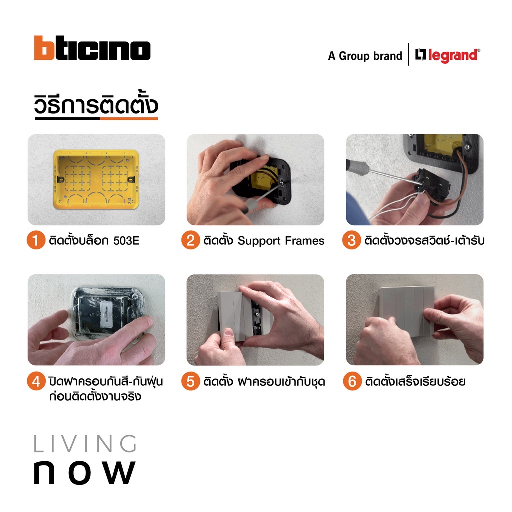 BTicino Support Freme 3 Gang Protective Shell อุปกรณ์เสริมสำหรับการ ...