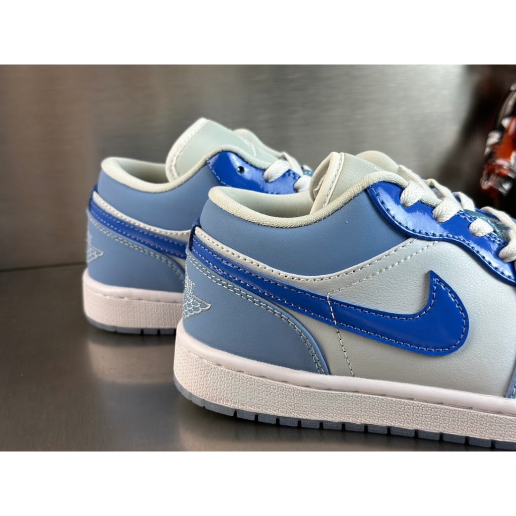 New Nike Air Jordan AJ1 Low หมอกสีฟ้า รองเท้ากันลื่นแบบสบาย ๆ สไตล์วิน ...