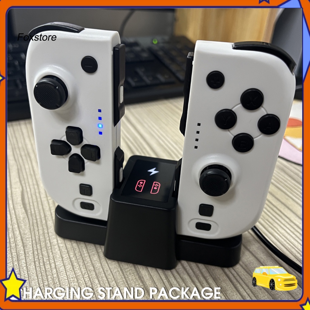 [Fx] แท่นชาร์จจอยแพด บลูทูธไร้สาย 50 ชาร์จเร็ว ด้ามจับซ้าย และขวา สําหรับ Switch OLED NS 1 ชุด ...