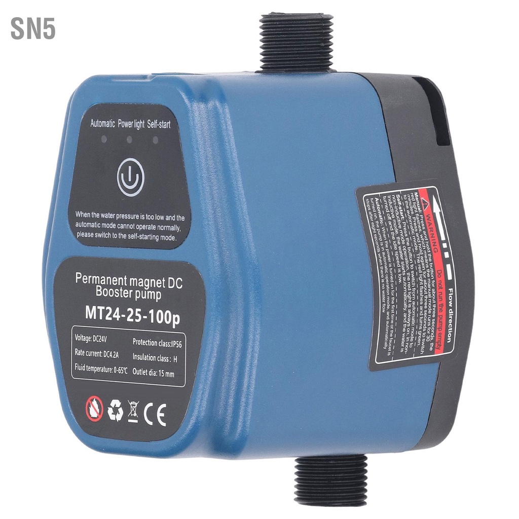 SN5 แรงดันน้ำ Booster ปั๊ม 100W 24V 25L IP56 การตรวจจับอัจฉริยะอัตโนมัติฝักบัว 100-240V | Shopee ...