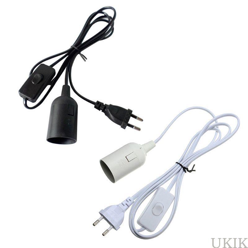Ukik ฐานหลอดไฟ E27 ปลั๊ก EU พร้อมสวิตช์ปุ่มกด ยาว 8 ม. 1 ชิ้น | Shopee ...