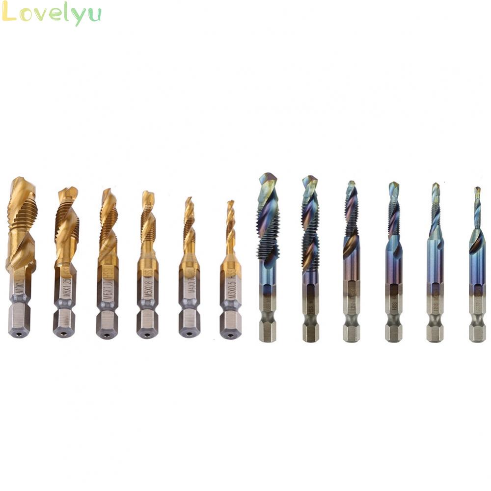 Metric Tap Drill Bits Easy To Operate For Tapping Threads Gold Blue HSS ...
