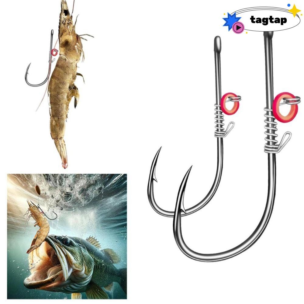 Tagtap 10 ชิ้นกุ้งสดเหยื่อตะขอ,กว้าง Gap Pickerel เหล็กคาร์บอนสูง Fishhook, 2024 เหล็กคาร์บอนสูง ...