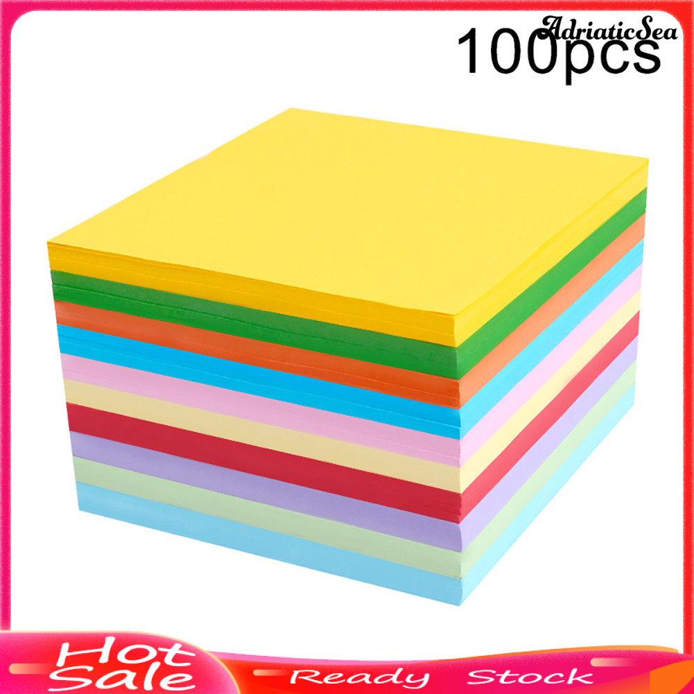 [COD]☃100 ชิ้นสแควร์ Origami กระดาษสองด้านสี DIY พับ Papercraft ...