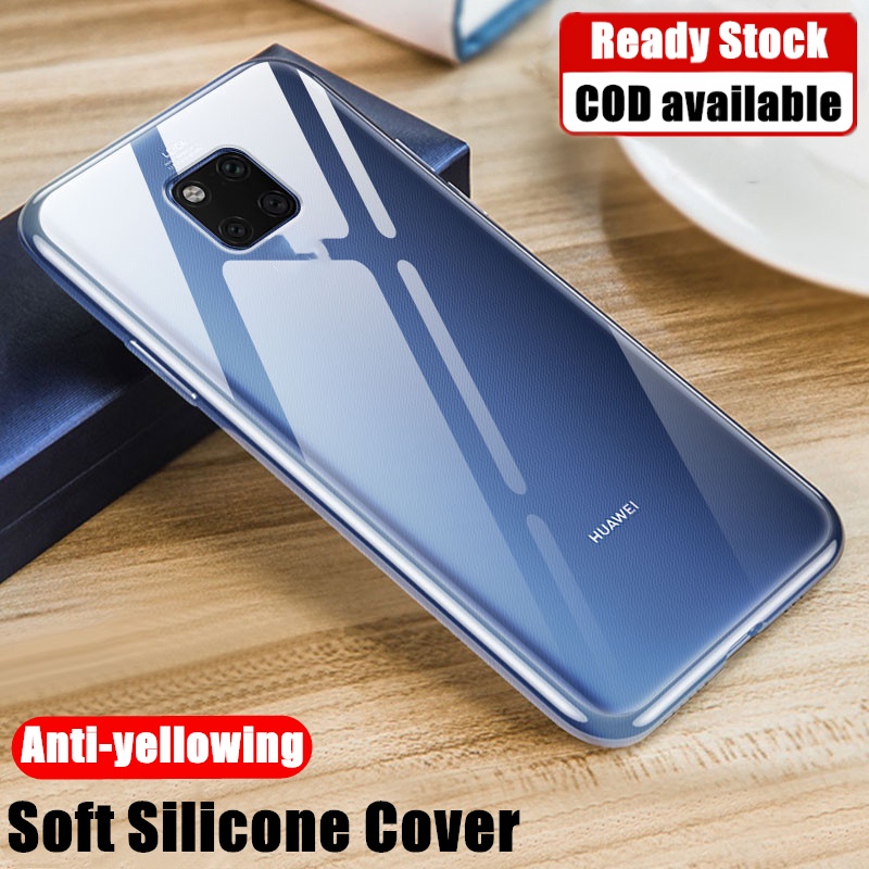 เคสโทรศัพท์มือถือ ซิลิโคนนุ่ม TPU ใส กันกระแทก สีเหลือง สําหรับ Huawei ...