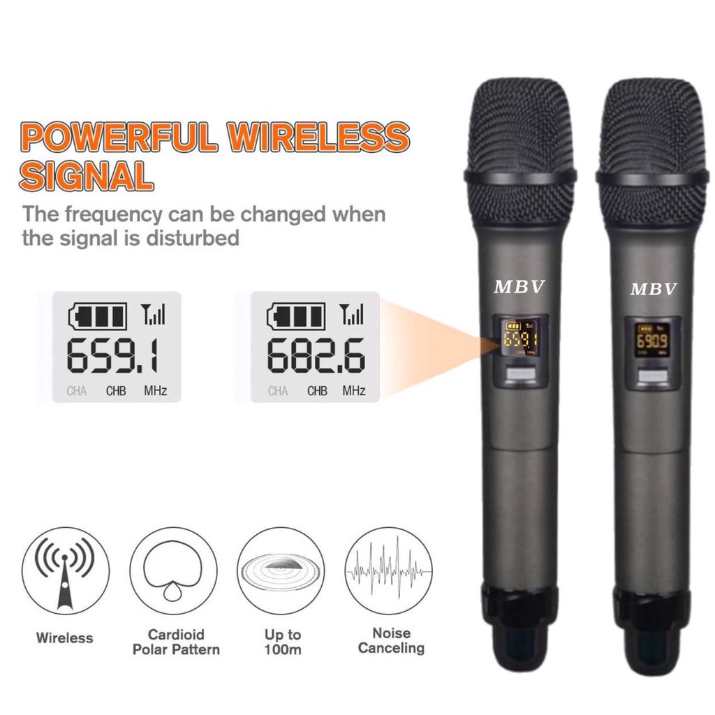ไมโครโฟน MBV ลอยคู่ รุ่น M66 คุณภาพเสียงดีมาก ไมค์คู่ ใช้งานง่าย ไม่ต้องเชื่อมยุ่งยาก | Shopee ...