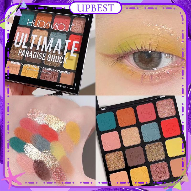 Hudamoji 16 Color Eye Shadow Plate Pearlescent Matte Earth Color High ...