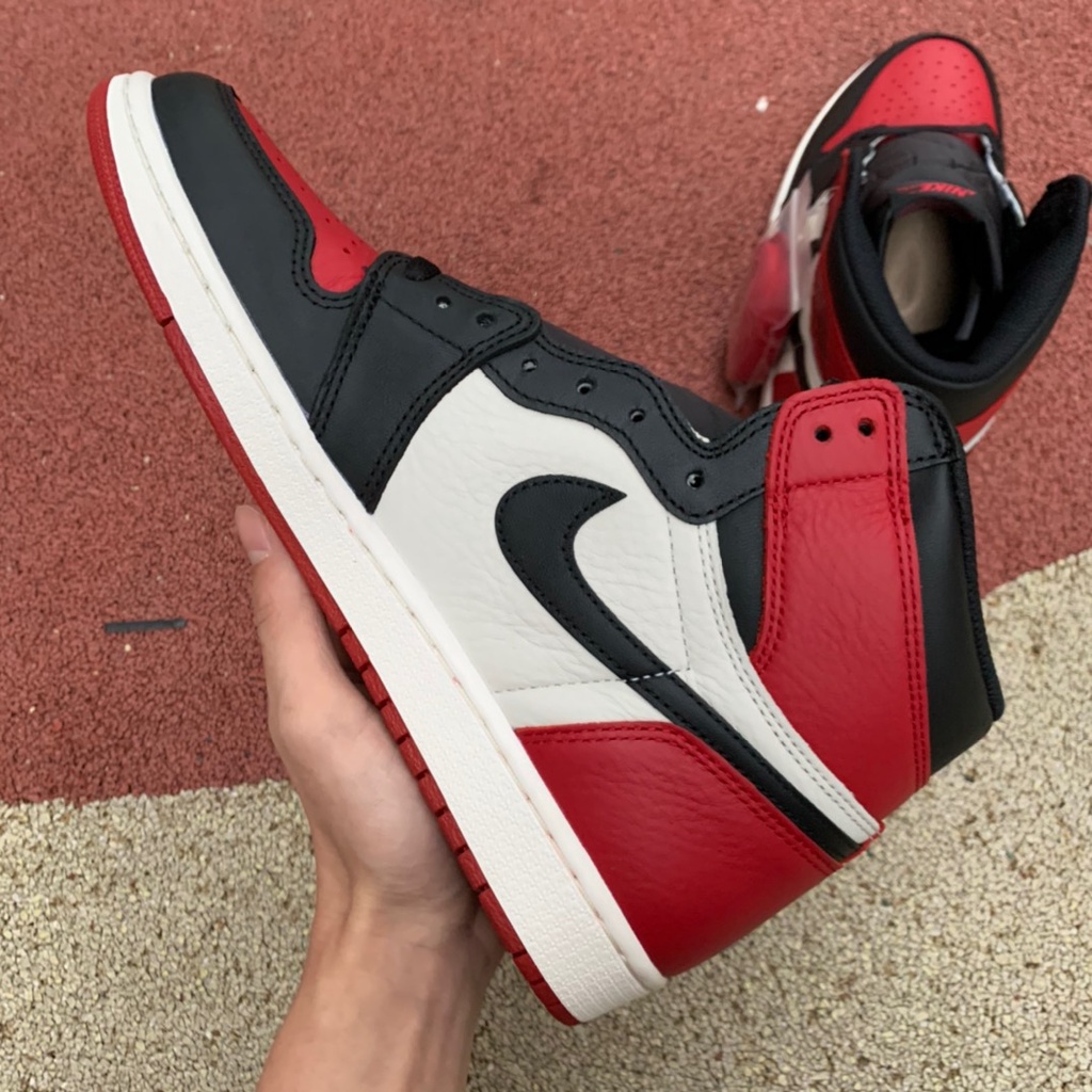 AIR JORDAN 1 RETRO HIGH BRED TOE AJ1 BLACK RED TOE (คุณภาพต้นฉบับ 100% ...
