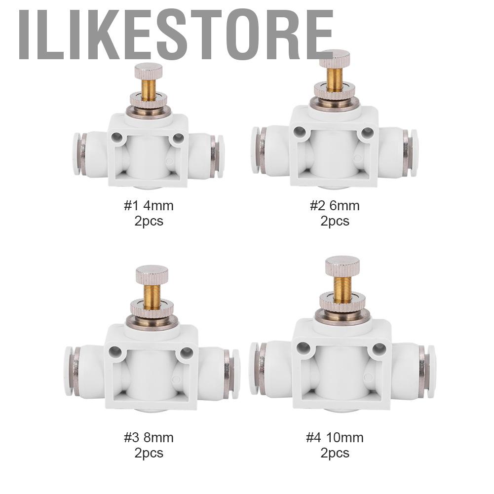 Ilikestore 2 Pcs White Pneumatic Air Speed Controller Valve Quick ...