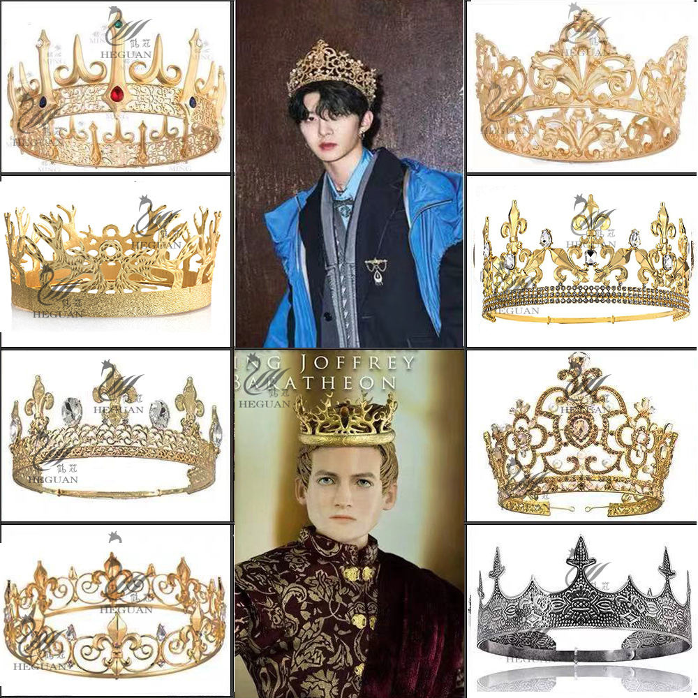 Head Crown Fan Chengcheng สไตล์เดียวกัน King Crown Golden Boy Crown ...