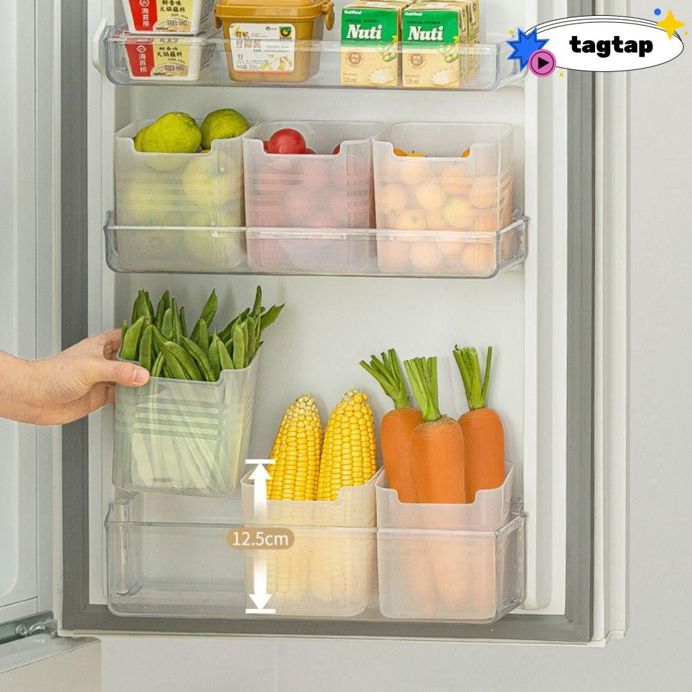 Tagtap กล่องเก็บอาหารตู้เย็น, ที่จัดเก็บประตู Stackable ตู้เย็น Organizer Bin, แบบพกพาพลาสติก ...