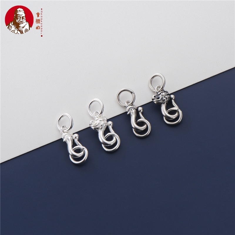 S925 เงินสเตอร ์ ลิงคําถาม Mark Buckle สร ้ อยข ้ อมือคู ่ Dragon ...