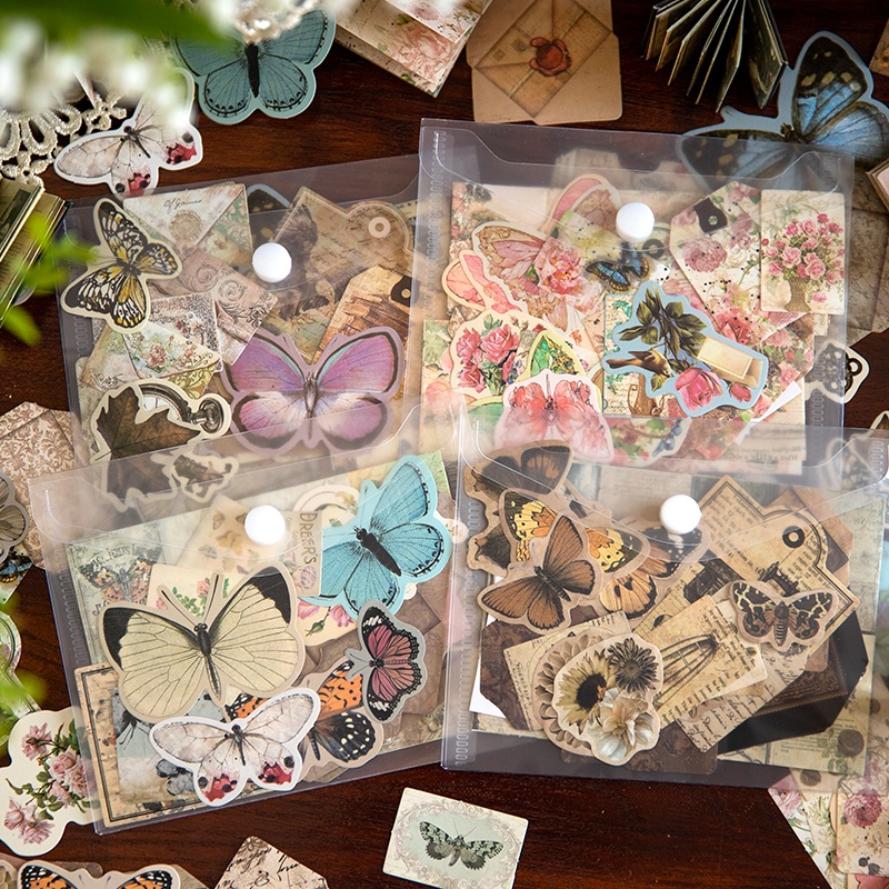 Enwei สติกเกอร์ ลายผีเสื้อ สไตล์วินเทจ สําหรับตกแต่งสมุดภาพ 31 ชิ้น ...