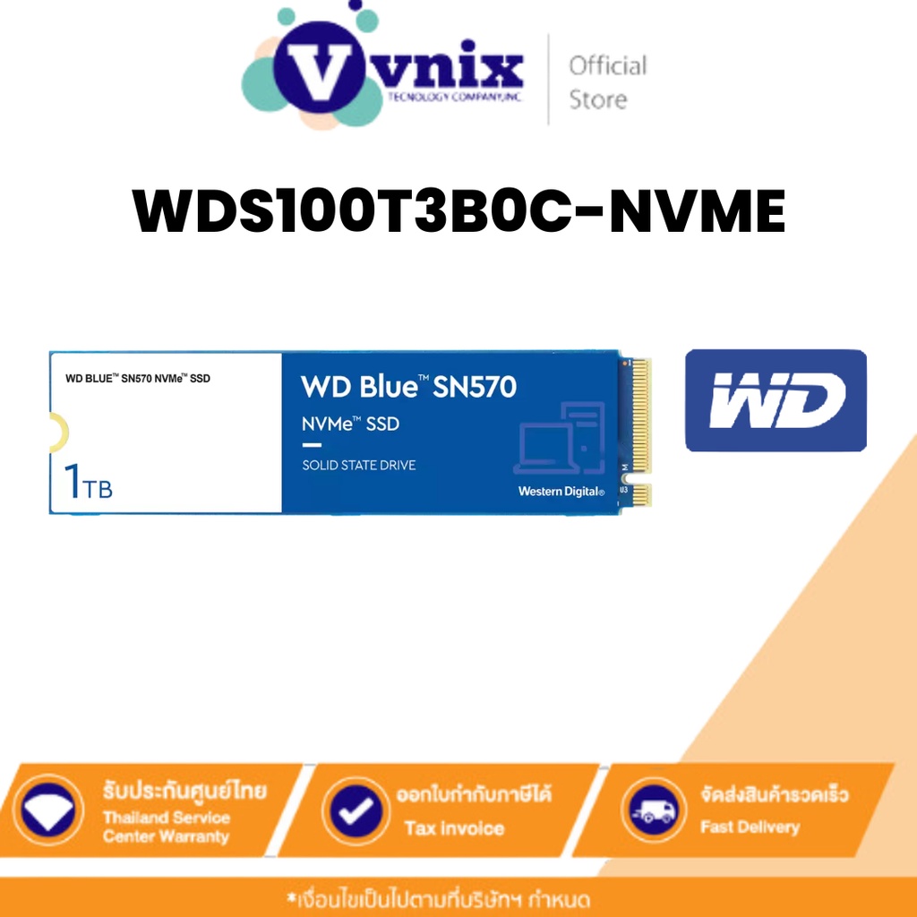 WDS100T3B0C-NVME WD SSD BLUE NVME 1TB SN570 By Vnix Group | Shopee Thailand