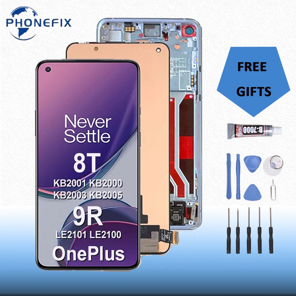 หน้าจอแสดงผล LCD 6.55 นิ้ว สําหรับ Oneplus 8T KB2001 KB2000 9R LE2101 ...
