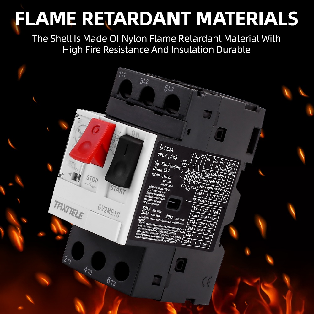 Taxnele GV2ME GV2 ตัวป้องกันมอเตอร์เบรกเกอร์ ป้องกันไฟโหลดเกิน 3P MPCB ...