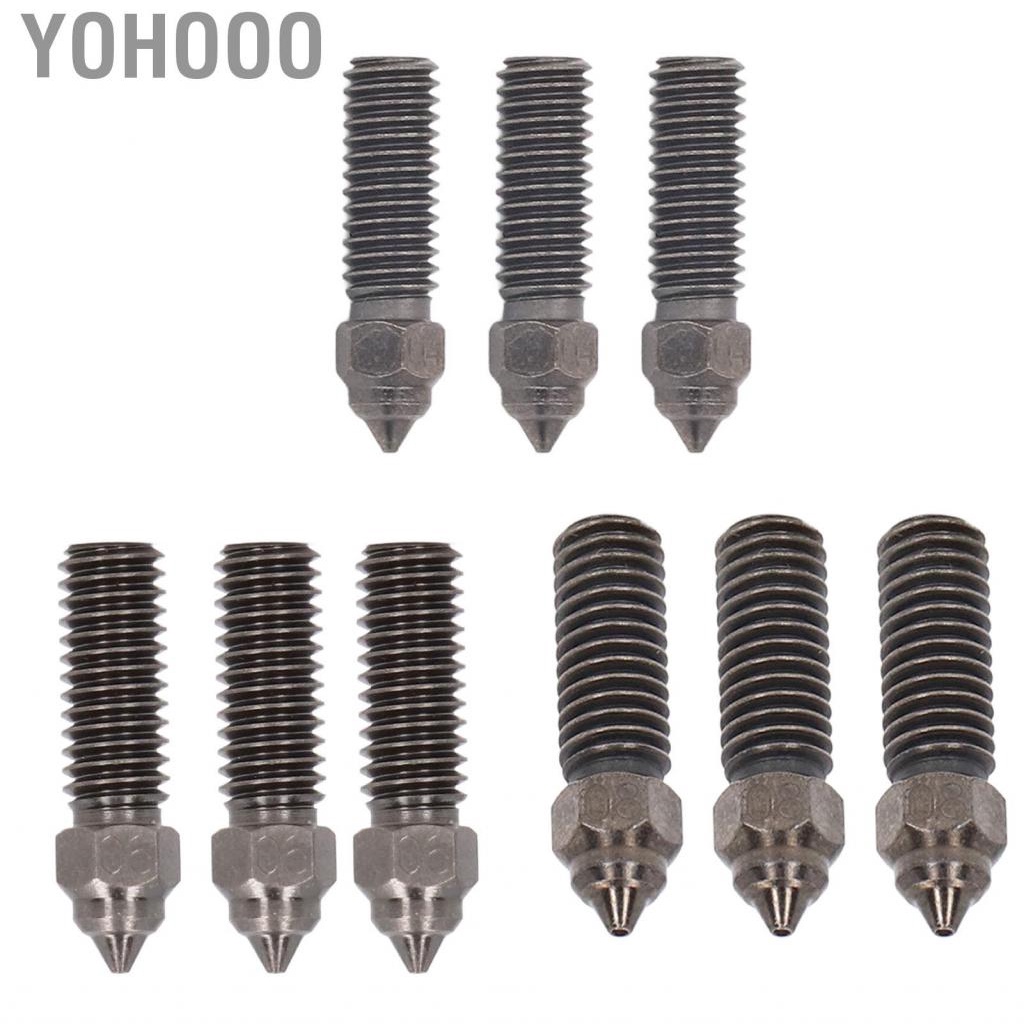 Yohooo 3x Hardened Steel Nozzles High Nozzle Kit 3D Printer Extruder 1 ...