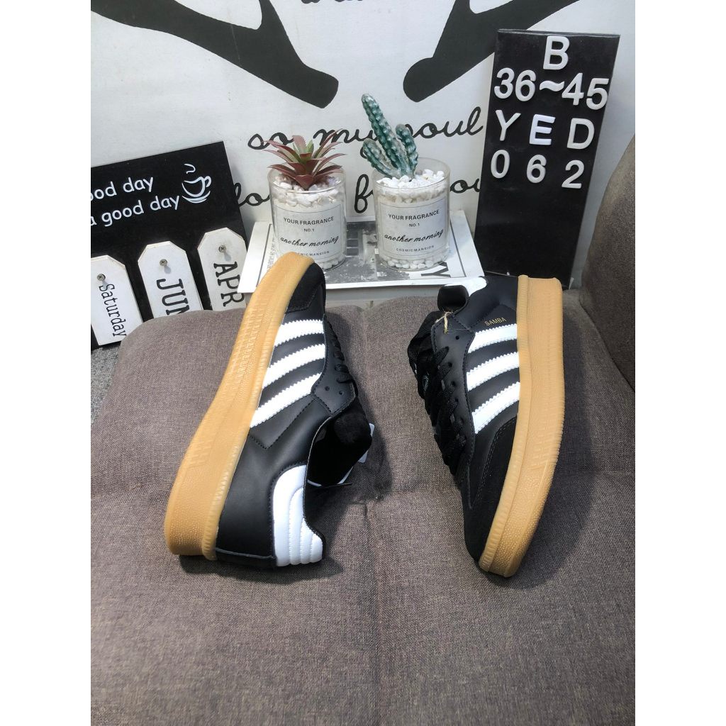 genuine Adidas Originals Samba OG รองเท้ากีฬาลำลองสำหรับผู้ชาย สีดำและ ...