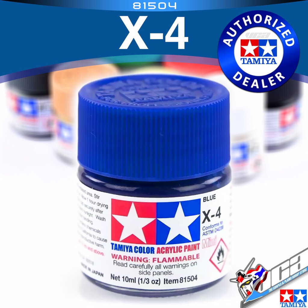 TAMIYA 81504 X-4 X4 BLUE สีฟ้าเงา ACRYLIC PAINT MINI COLOR 10ML ...