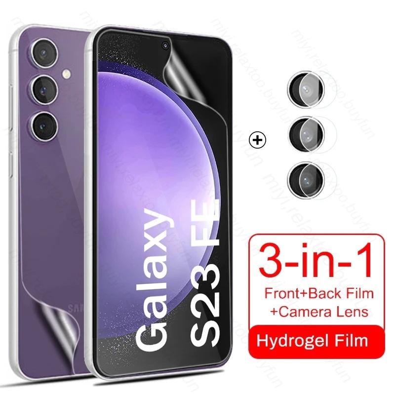 Samung S 23FE 23 FE 3In1 ฟิล์มไฮโดรเจลนิ่ม กันรอยหน้าจอ ด้านหลัง ...