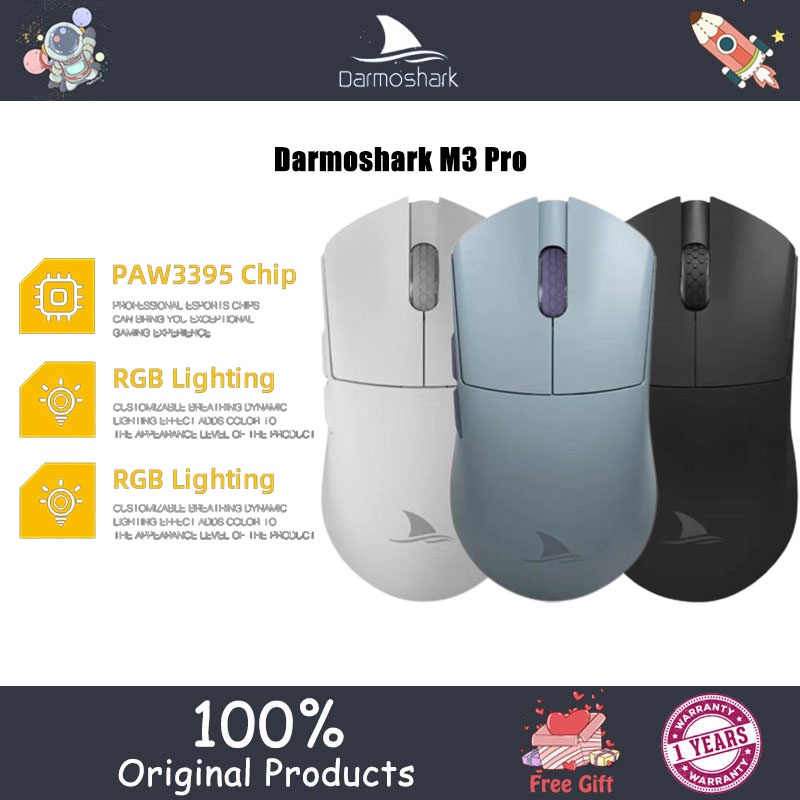 Darmoshark M3 Pro เมาส์ไร้สาย น้ําหนักเบา PAW3395CHIP | Shopee Thailand