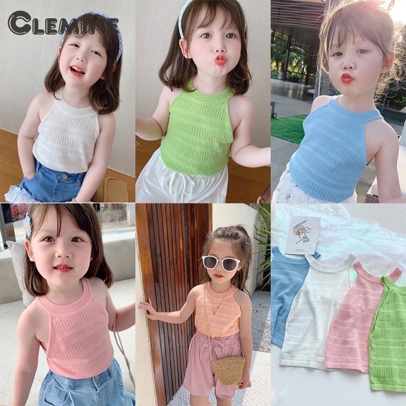 Clemine เสื้อแขนกุด สีพื้น สำหรับเด็กผู้หญิง อายุ 0-6 ปี สาวฤดูร้อนสี ...