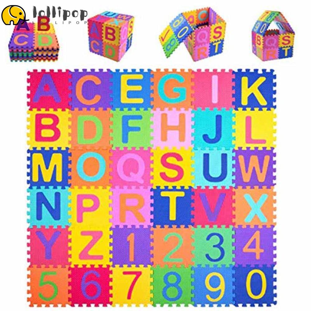 Lollipo1 เสื่อโฟม EVA ลายตัวอักษรตัวเลข ขนาดเล็ก ของเล่นเสริมการเรียนรู้เด็ก 36 ชิ้น 36 ชิ้น ...