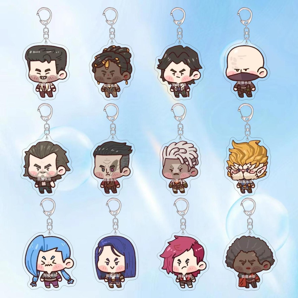 Arcane อะนิเมะพวงกุญแจผู้หญิง League of Legends อะคริลิค Key Chain Man ...