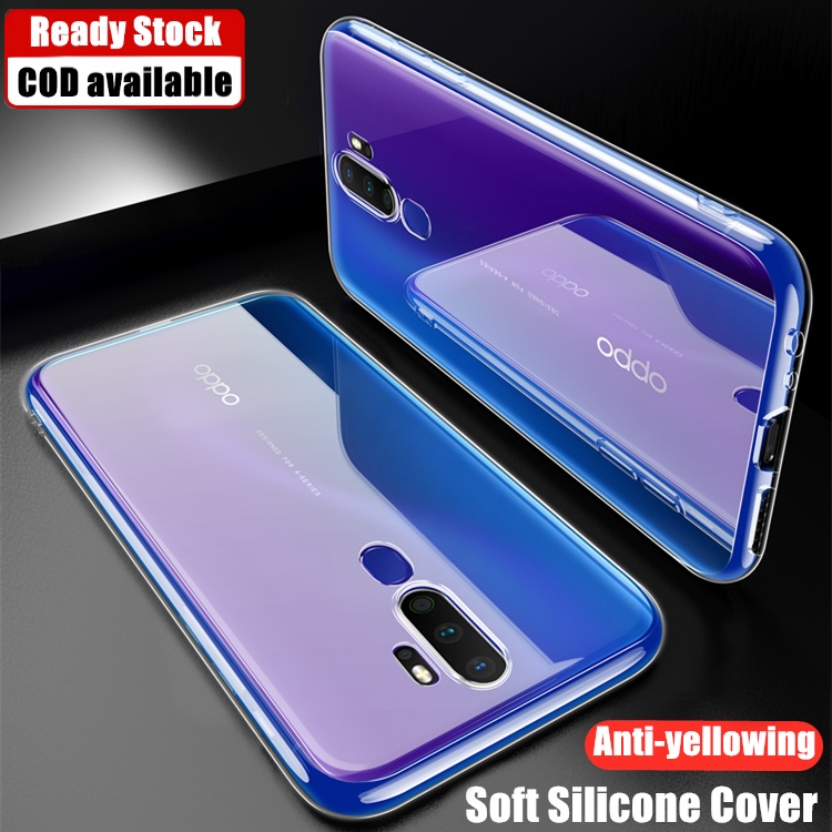 เคสโทรศัพท์มือถือซิลิโคน TPU นิ่ม แบบใส กันกระแทก สีเหลือง สําหรับ OPPO ...