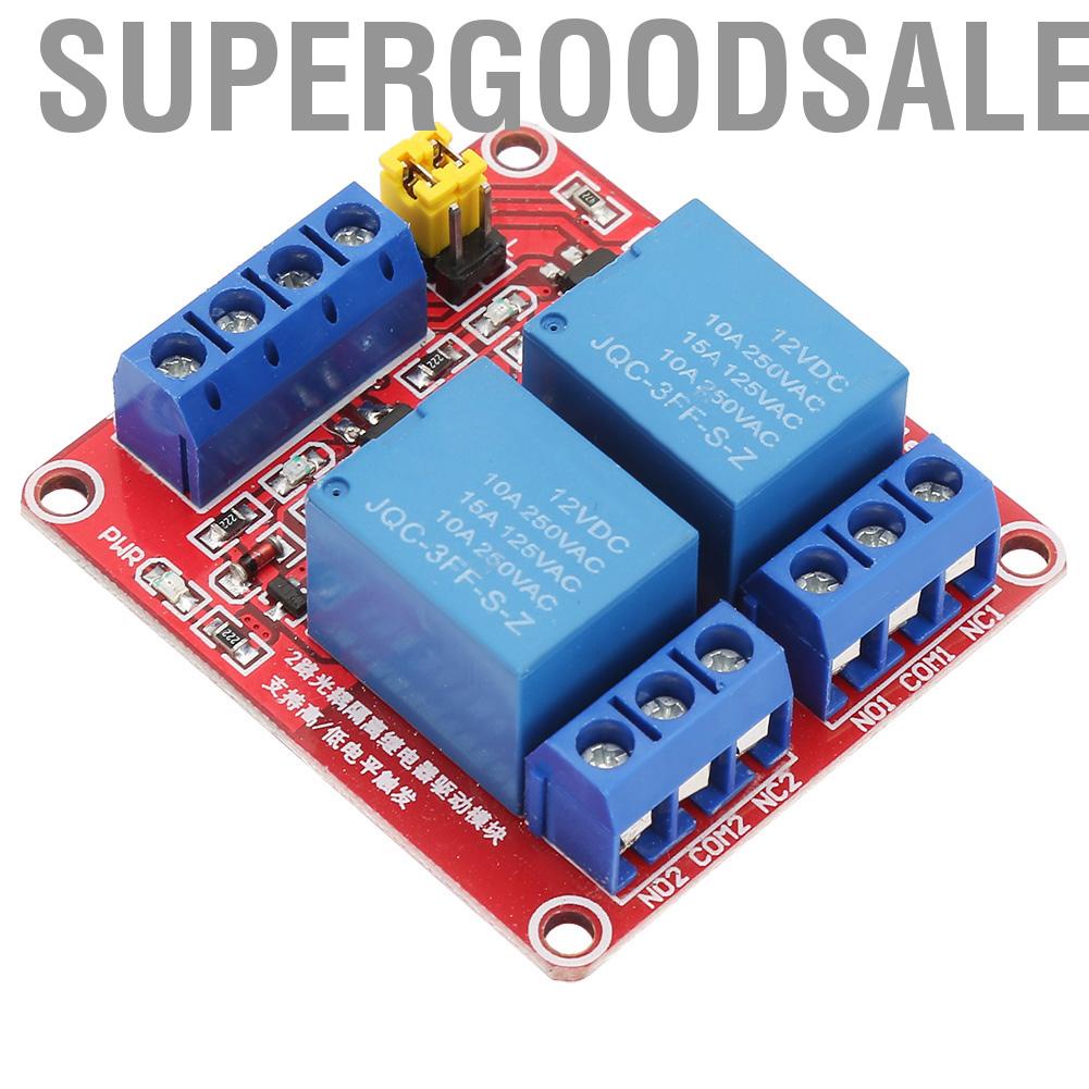 Supergoodsales 2 Channel Relay Module with Optocoupler High Low Level Trigger Expansion Board ...