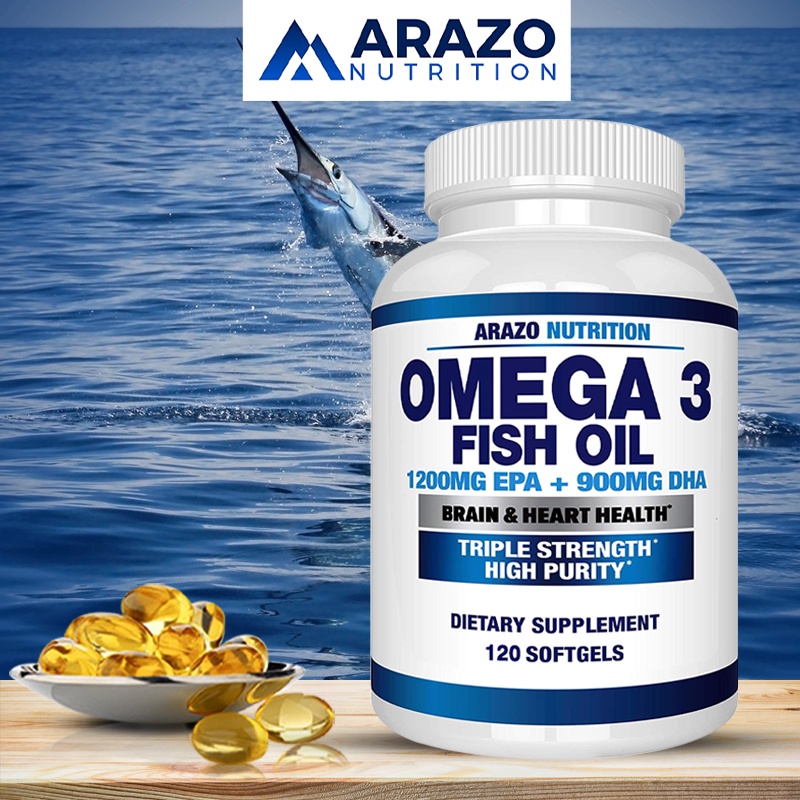 Omega 3 Fish Oil - High Potency - EPA DHA ซอฟเจลเข้มข้น - รองรับสมองและ ...