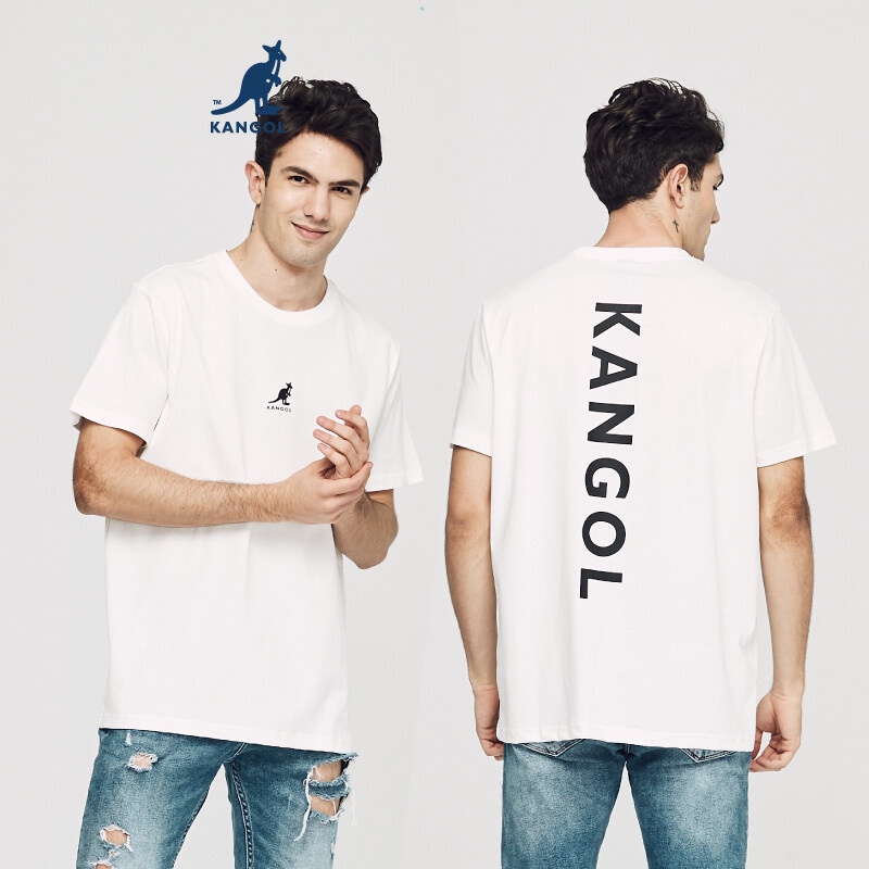 ดีมาก เสื้อขาว KANGOL T-shirt เสื้อยืดสกรีนโลโก้ KANGOL ด้านหน้าและด้านหลัง สีขาว,ดำ,เขียว ...