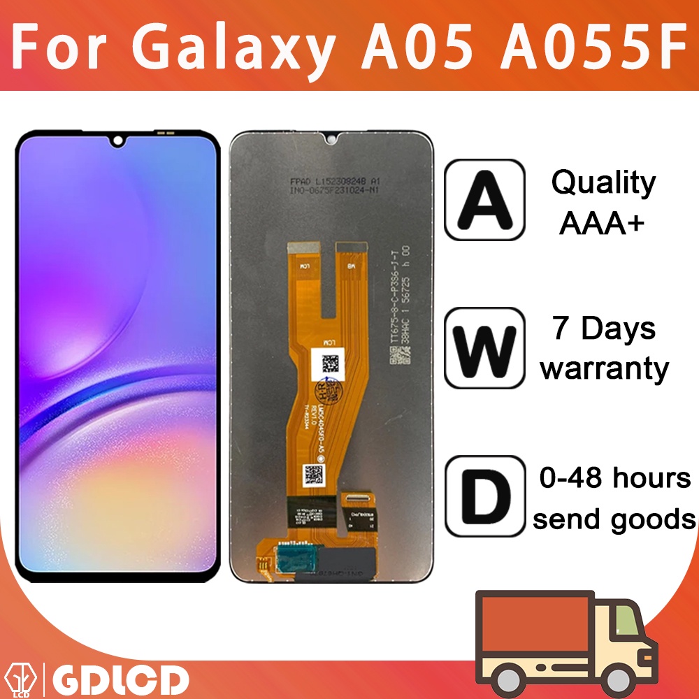อะไหล่หน้าจอสัมผัสดิจิทัล LCD แบบเปลี่ยน สําหรับ Samsung Galaxy A05 LCD A055F DS A055F A055M ...