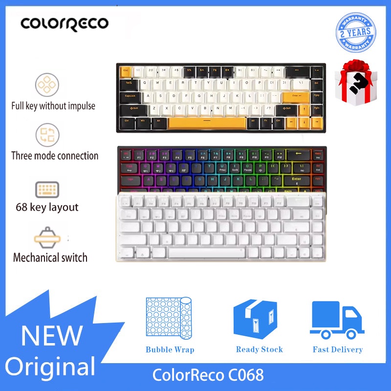 Colorreco C068 คีย์บอร์ด E-sports สามโหมด แบบพกพา สําหรับสํานักงาน ...