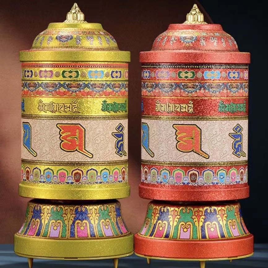 [Blessing Prayer Wheel] ล้อสวดมนต์ไฟฟ้าทิเบต 40k สะดวกสบาย สีแดง ทอง ...