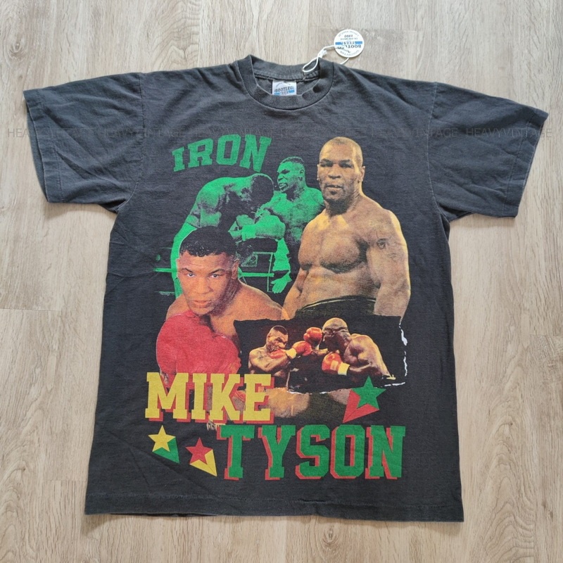 MIKE TYSON Bootleg ฟอกไบโอ นุ่ม เฟดเสมอ เสื้อกีฬา มวย ไมค์ ไทสัน วินเทจ ...