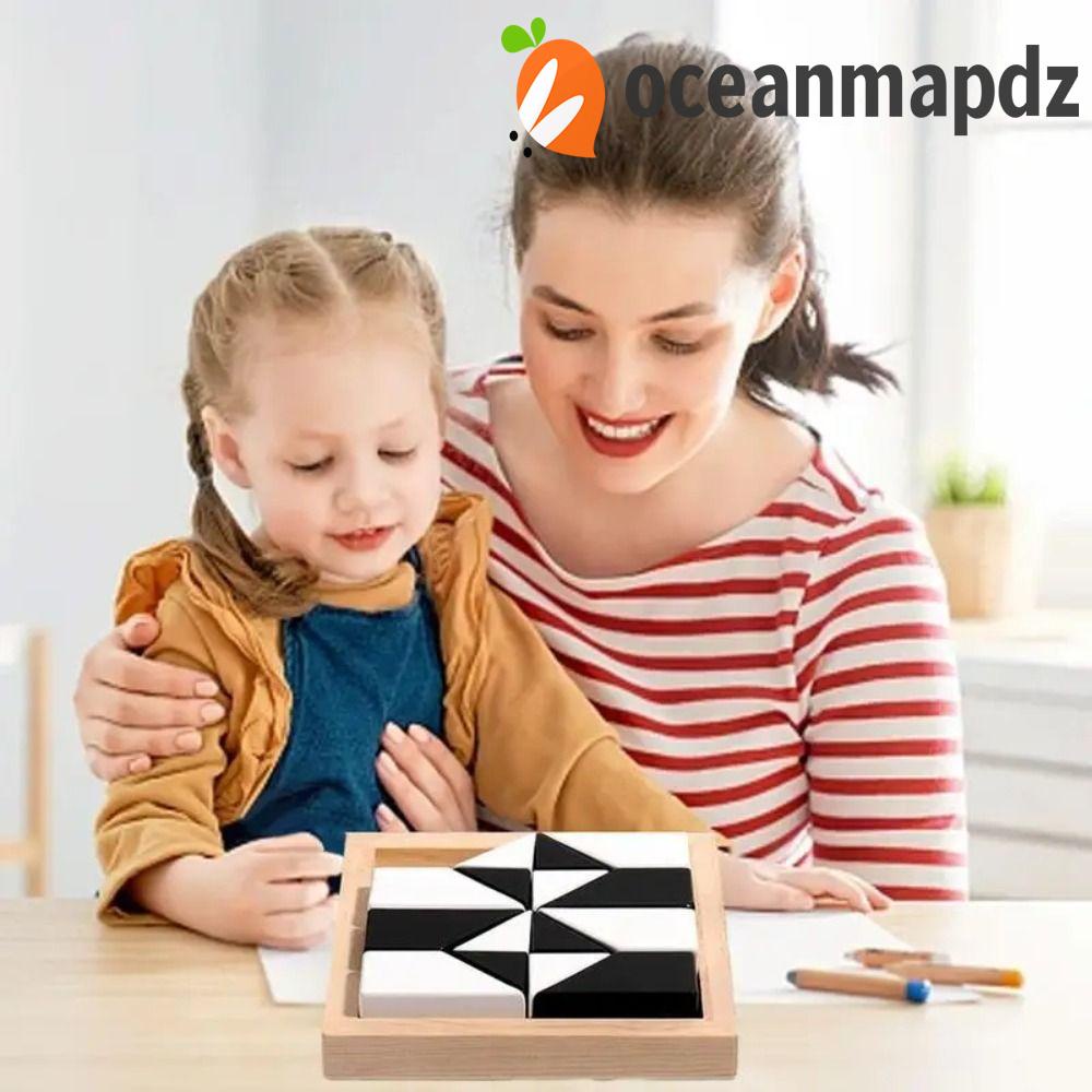 Oceanmapdz บล็อกตัวต่อจิ๊กซอว์ไม้ รูปเรขาคณิต 3D แฮนด์เมด ของเล่นเสริมการเรียนรู้เด็ก | Shopee ...