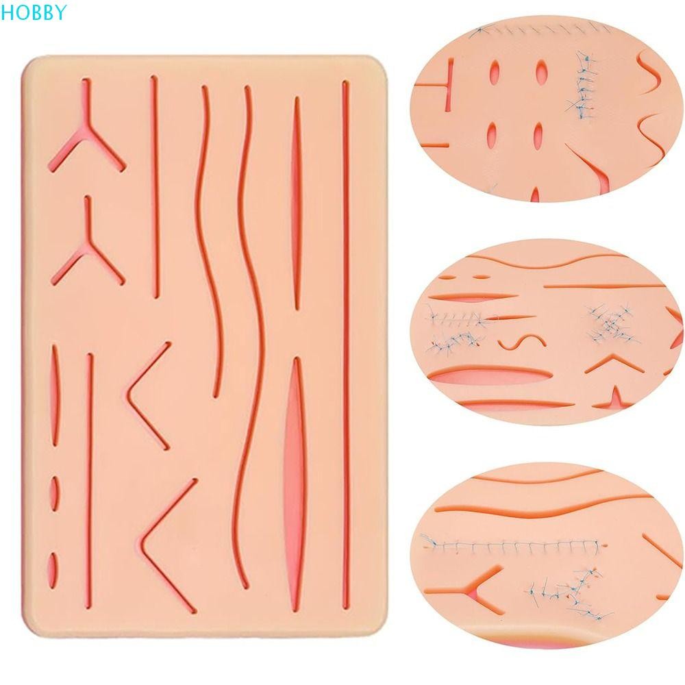 Hobby Suture Practice Pad, 3 ชั้น 14 Wounds Silicon Skin Pad, Sturdy Hard To Rip Long-lasting ...