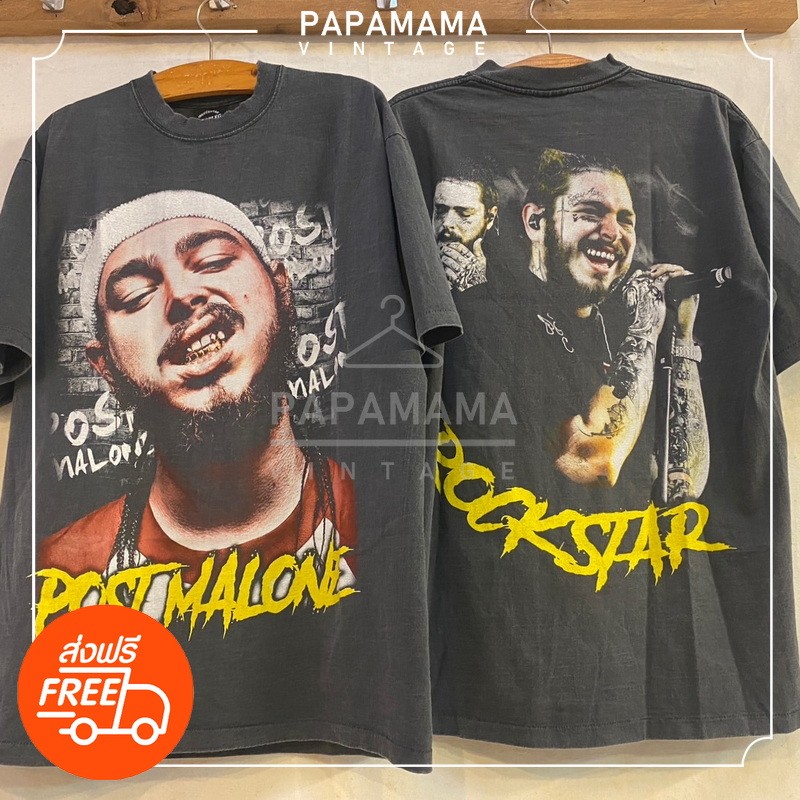 POST MALONE ROCKSTAR Original Bootleg แท้ OVERSIZE Bio Washed เสื้อ ...