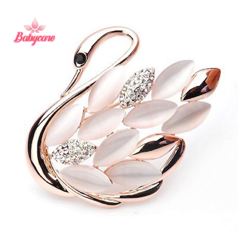 Byce> อินเทรนด์ หรูหรา ลายหงส์ พลอยเทียม เข็มกลัด หมุด คริสตัล เข็มกลัด ...