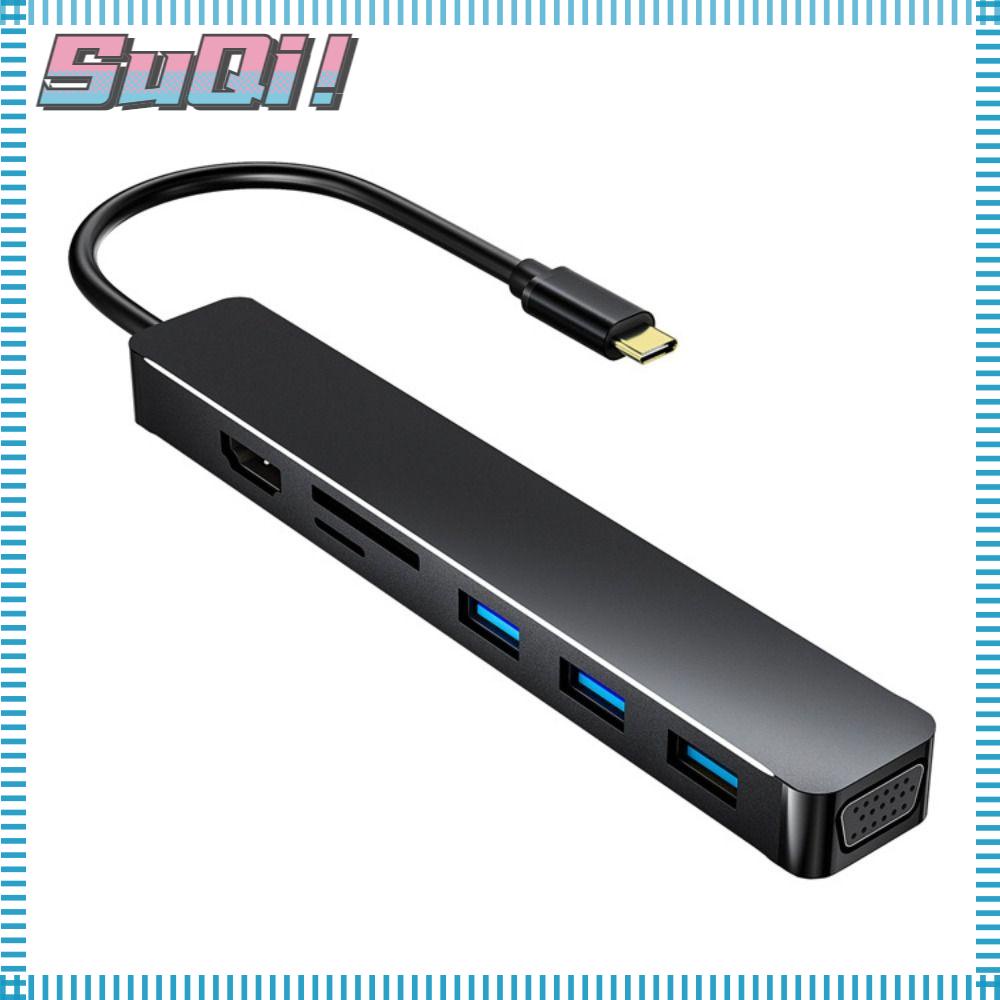 Suqi อะแดปเตอร์การ์ดรีดเดอร์ USB C 7-in-1 OTG VGA HDMI USB 3.0 | Shopee ...