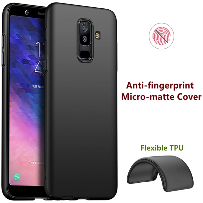 เคสซิลิโคน TPU เนื้อแมตต์ กันรอยนิ้วมือ สําหรับ Samsung Galaxy A6 Plus A6+ 2018 Jean 6.0 นิ้ว SM ...