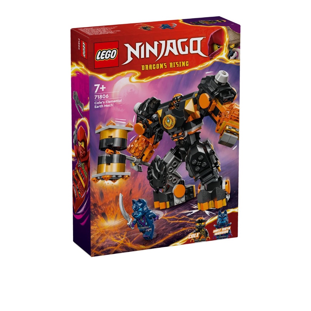 LEGO 71806 Ninjago Cole's Elemental Earth Mech Building Toy Set (235 ...