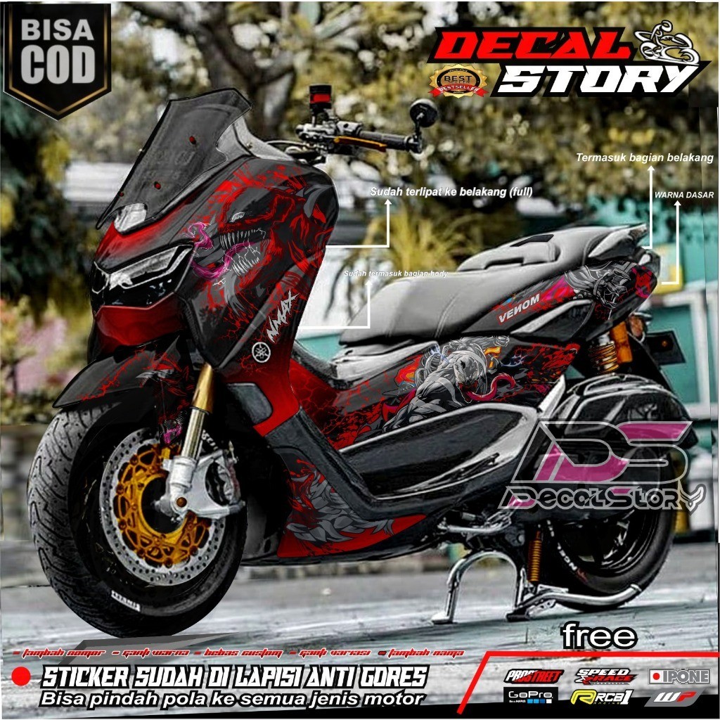 เรื่องราวทางวัฒนธรรมใหม่! สติ๊กเกอร์ nmax new fullbody motif venom ...