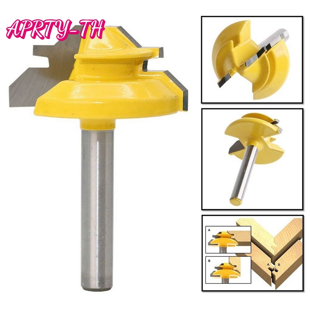 [APRTY} 1/4" Shank 45 องศาสูงสุด 1/2" Lock Miter Router Bit เครื่องตัดม ...